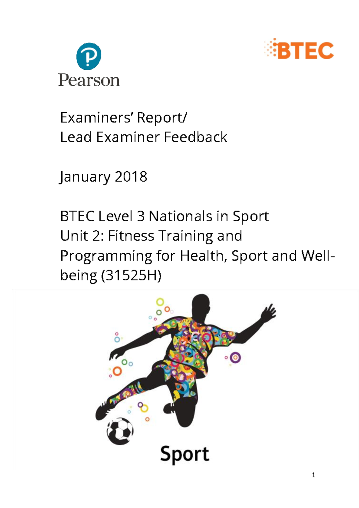 Unit 2 Performance Feedback & Model Answers - BTEC Sport 31525H - Studocu