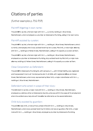 Notice of Set down and guidelines - SU 11-Class exercise What to know ...