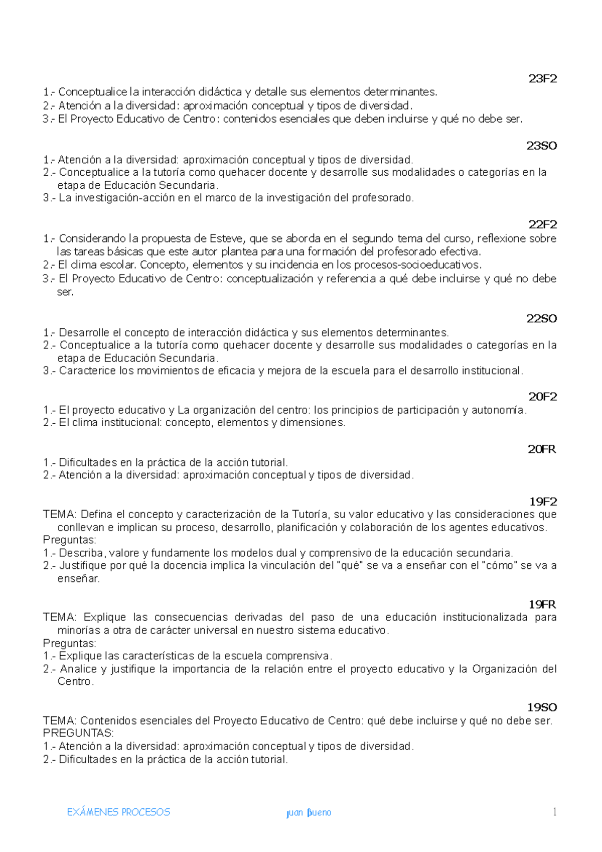 Exámenes PCE 2023: Interacción Didáctica y Atención a la Diversidad ...