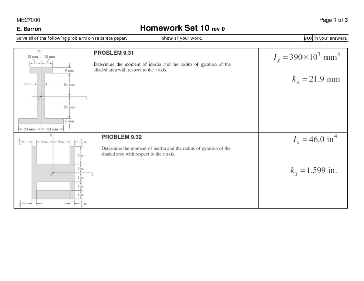 HW Set 10 - Problem Solving and Work Submission Guidelines - Studocu