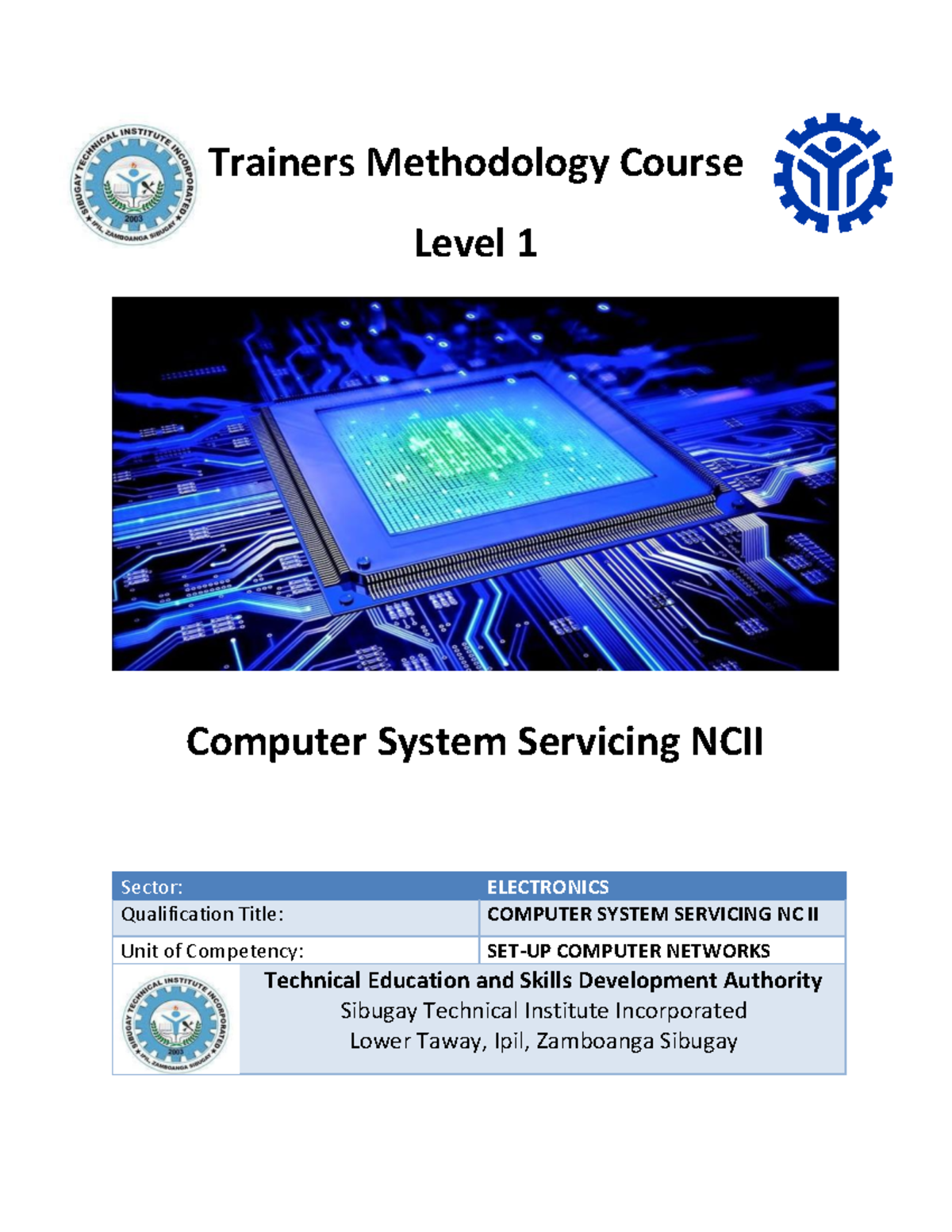 M01 Table-OF- Contents - Sector: ELECTRONICS Qualification Title ...