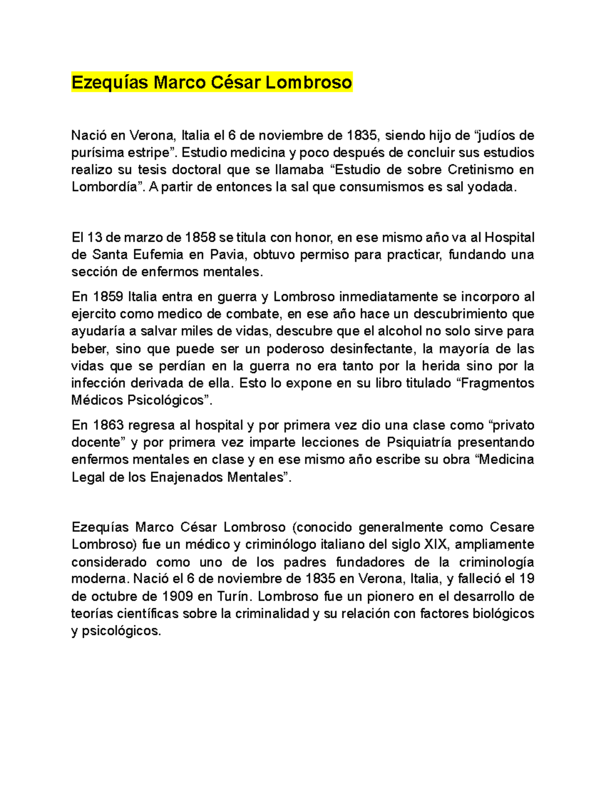 Criminología: Aportes de Lombroso, Ferri y Garofalo - Studocu