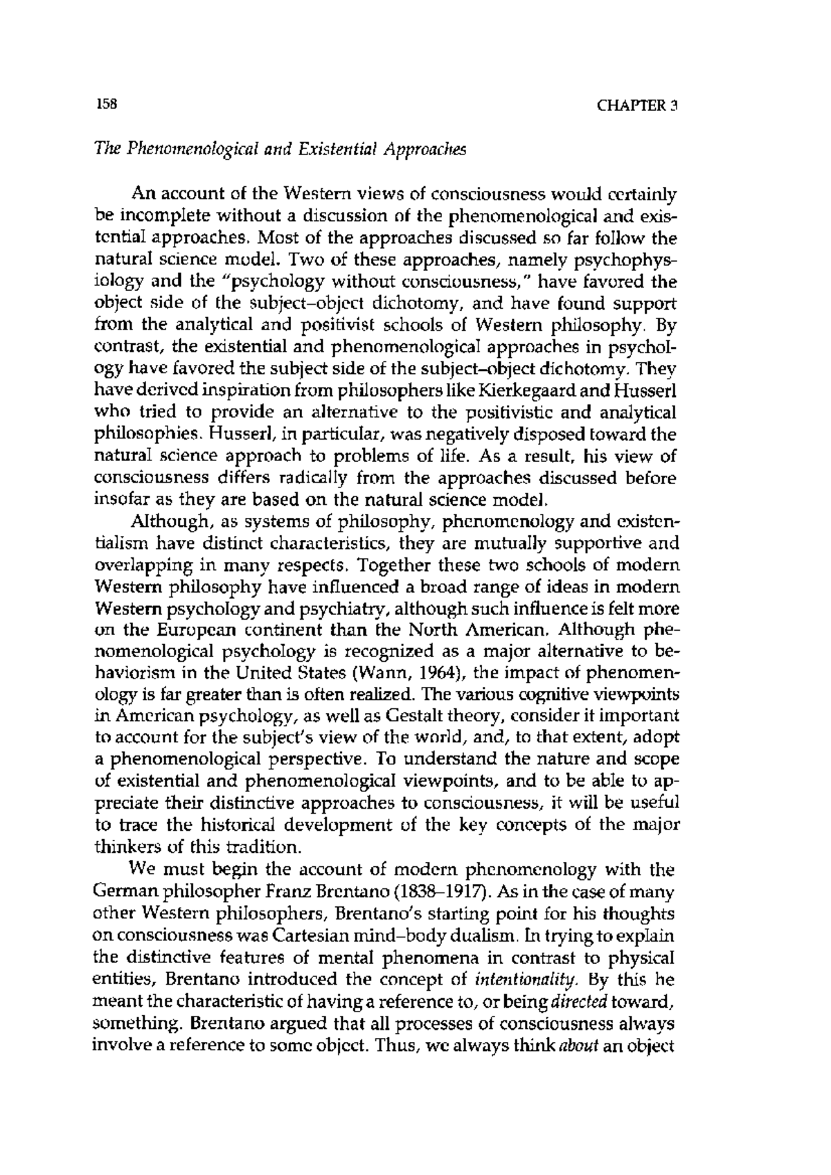 158 PSY 301 CHAPTER 3: The Phenomenological and Existential Approaches ...
