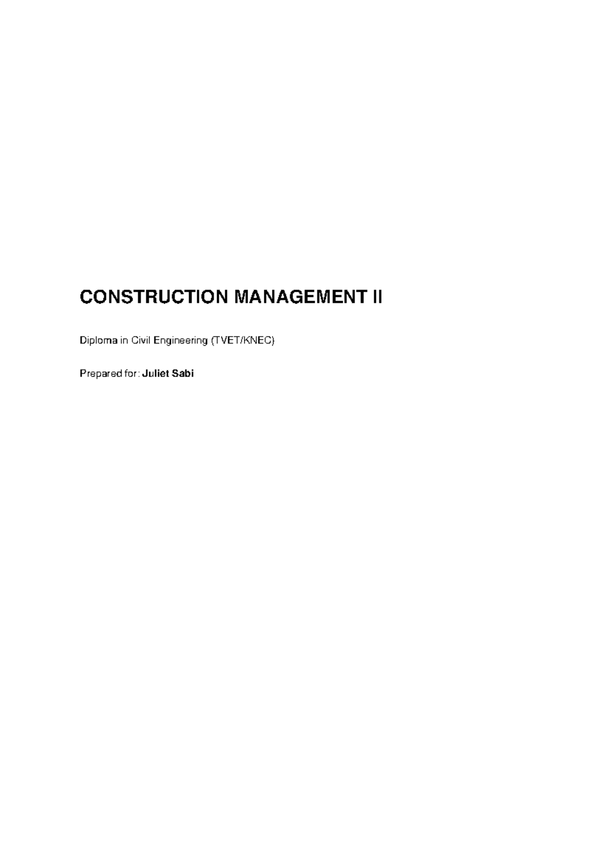 Construction Management II: Project Planning, Procurement & HR ...