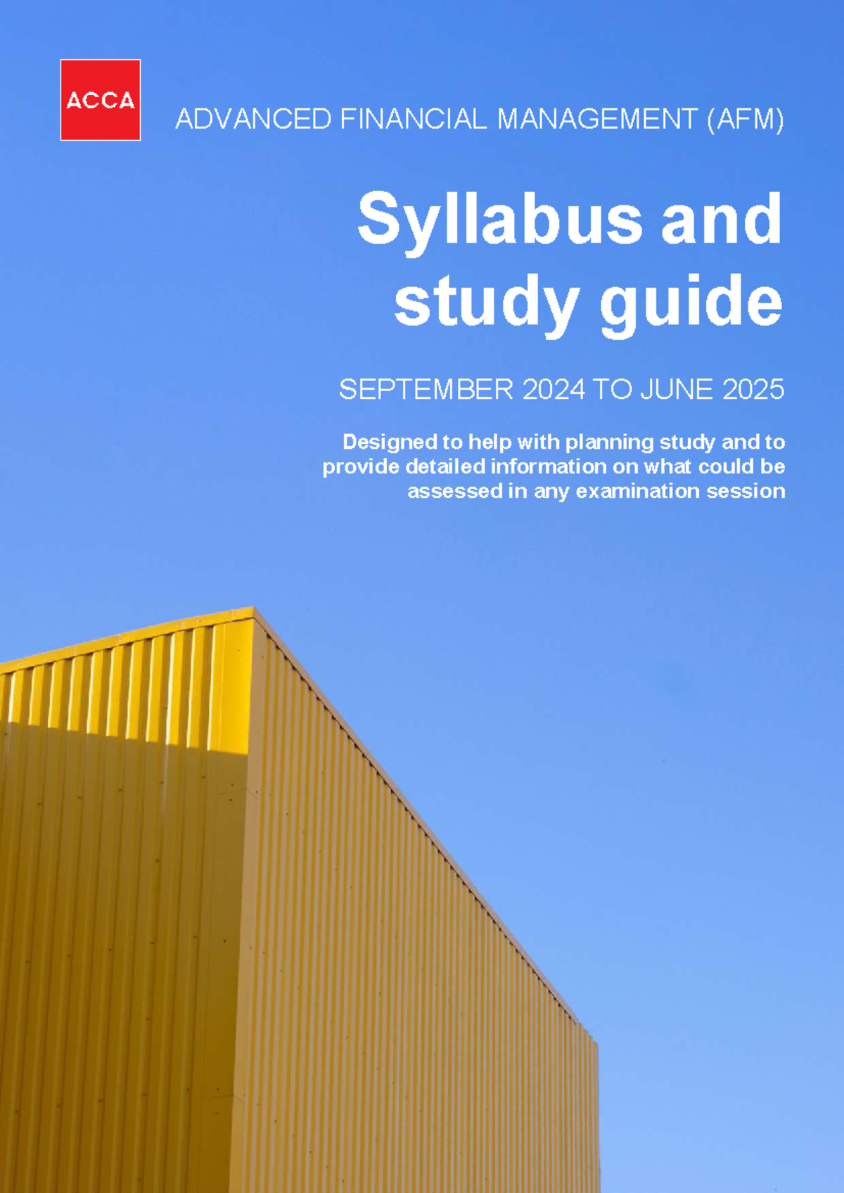 AFM S24-J25 Advanced Financial Management Syllabus & Study Guide 2024 ...