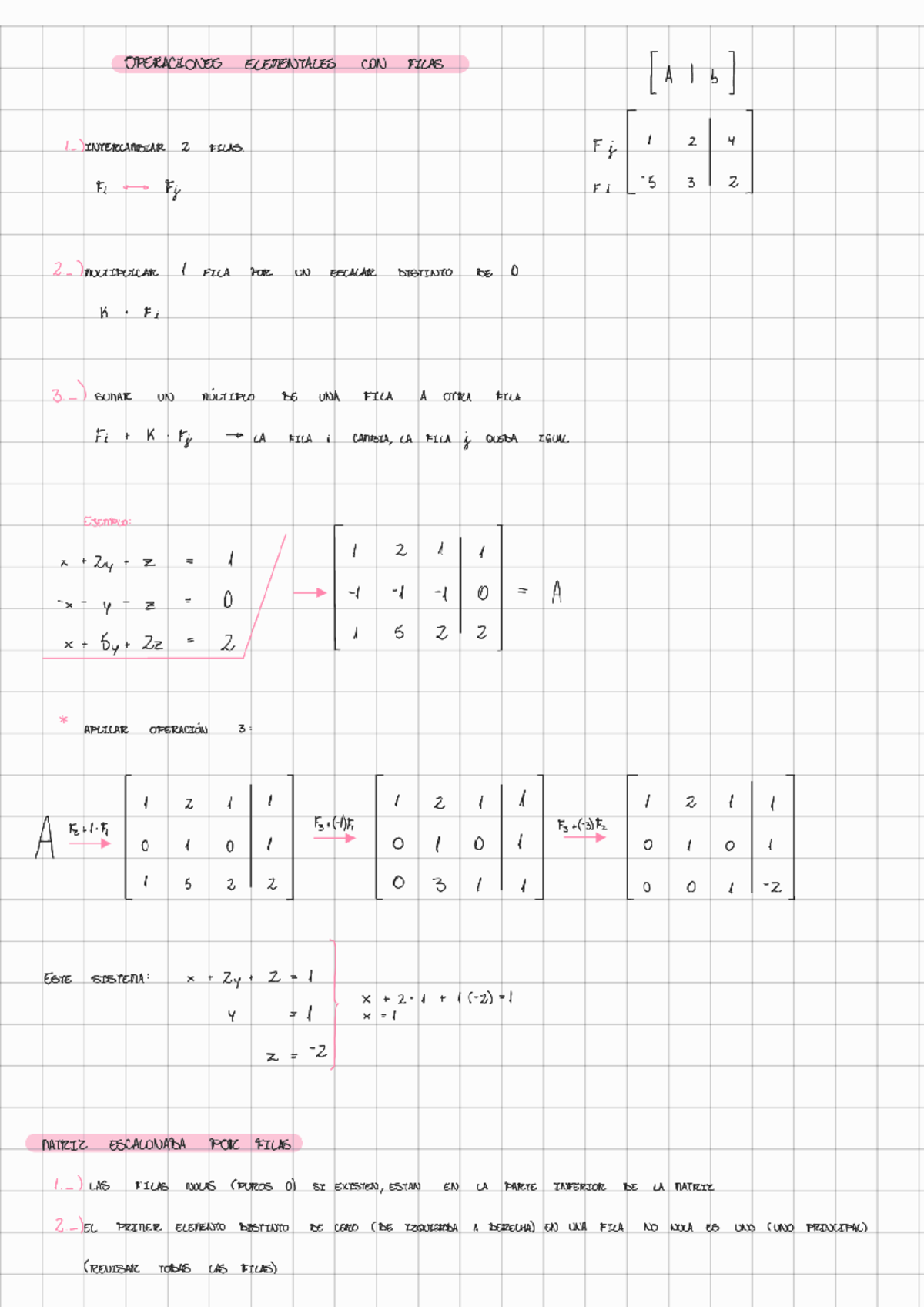 Operaciones sel - Apuntes sistema de ecuaciones lineales - OPERACIONES ...