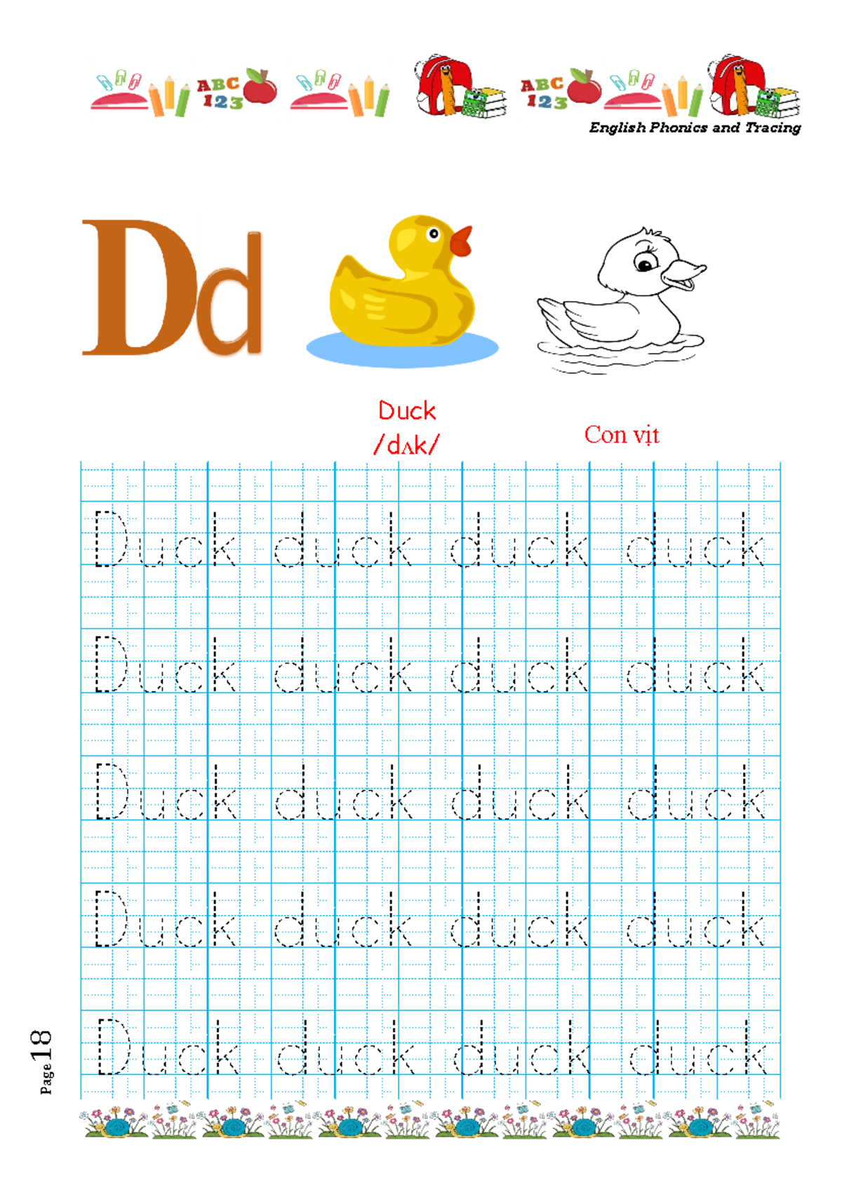 English Phonics Tracing: Duck, Doll, and Dog Activities - Studocu