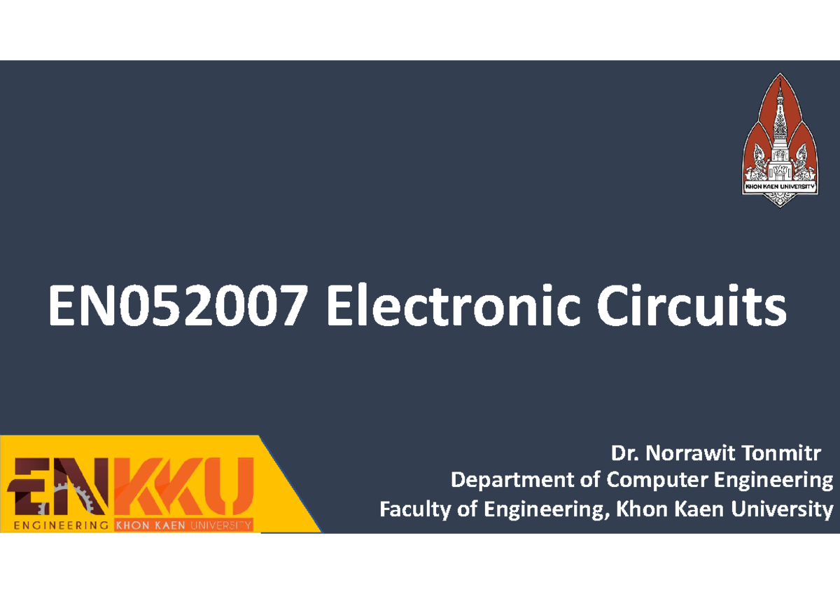 EN052007 Electronic Circuits: Chapter 5 - Capacitor Analysis - Studocu