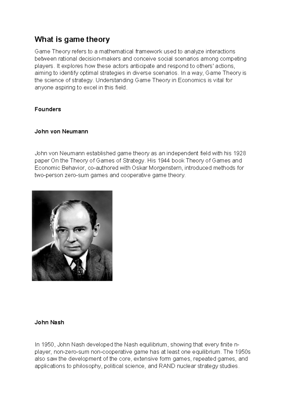 Game Theory: An Overview of Concepts and Applications in Economics ...