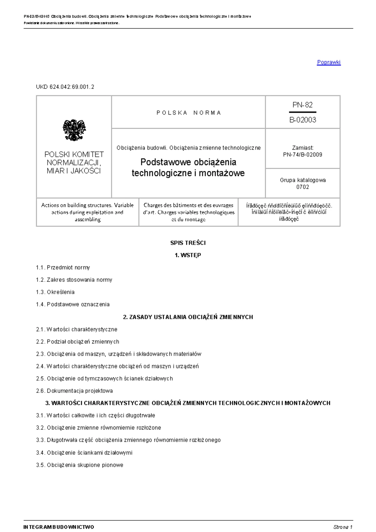 Norma PN-82-B-02003 Obciążenia-zmienne-technologiczne - UKD 624:69 ...