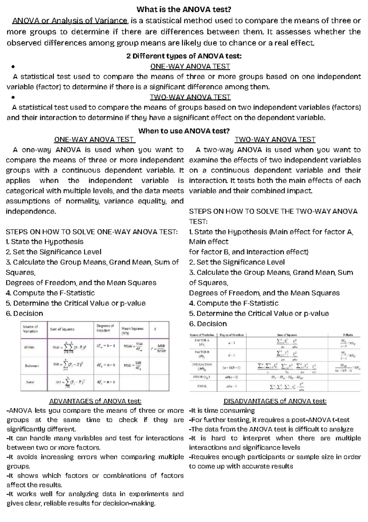 Anova-TEST - For research - What is the ANOVA test? ANOVA or Analysis ...