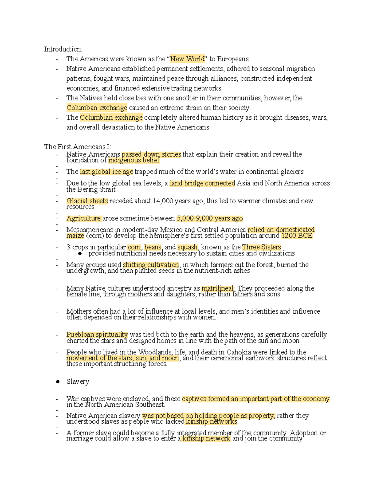 Ch. 1 Overview of Native American Societies Before 1492 - Studocu