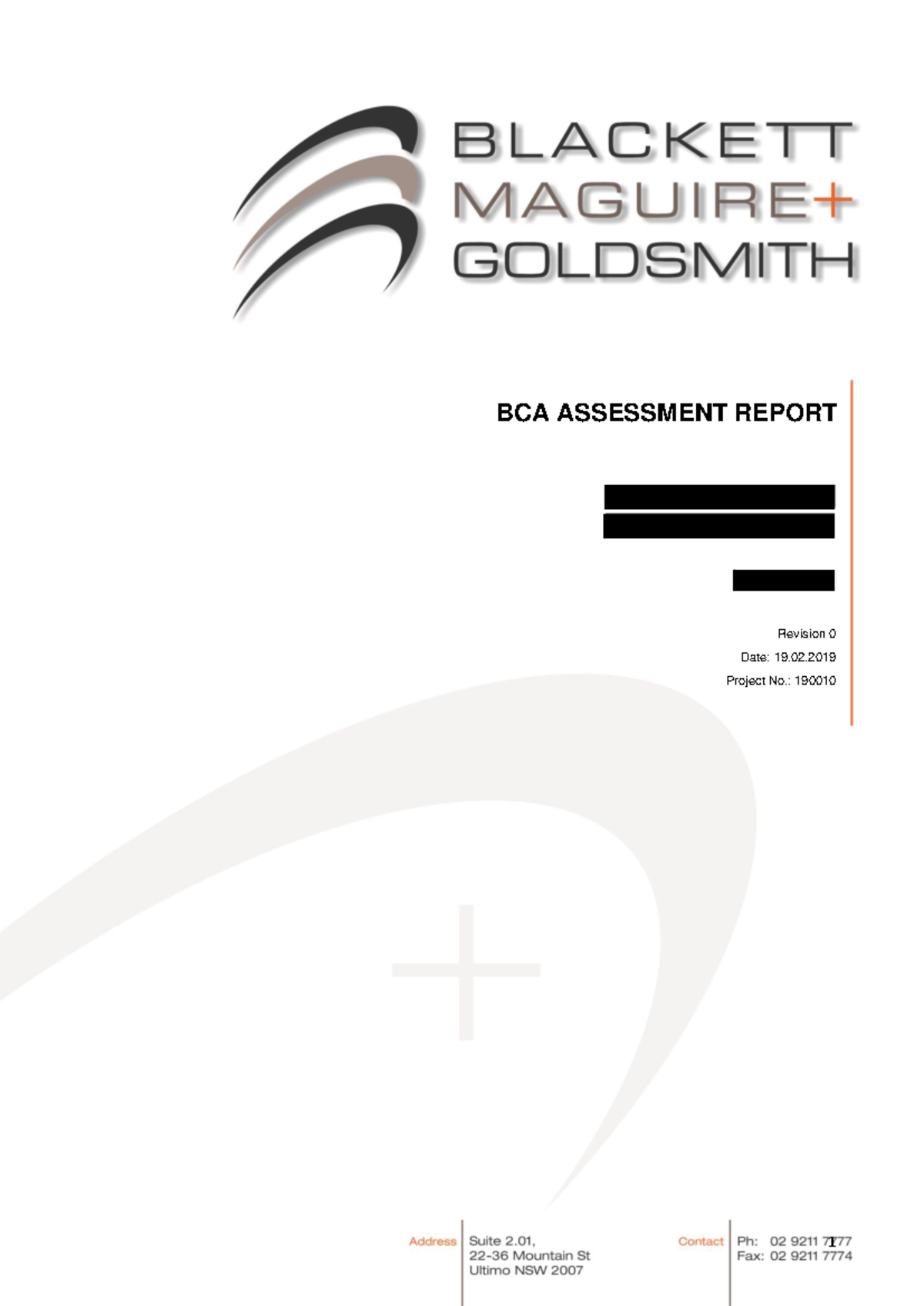 Example BCA Assessment Report 1 - BCA ASSESSMENT REPORT - Revision Date ...
