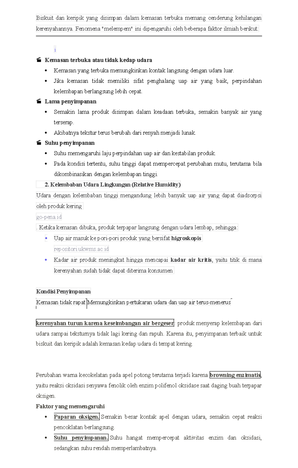 Diskusi 6: Pengemasan Pangan dan Pengaruh Kelembapan pada Kerenyahan ...
