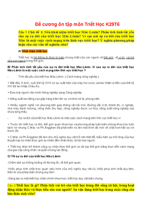 [Solved] Nu khi nim trit hc mc lnin Phn tch tnh tt yu cho s ra i ca trit - Triết học Mác - Lênin ...