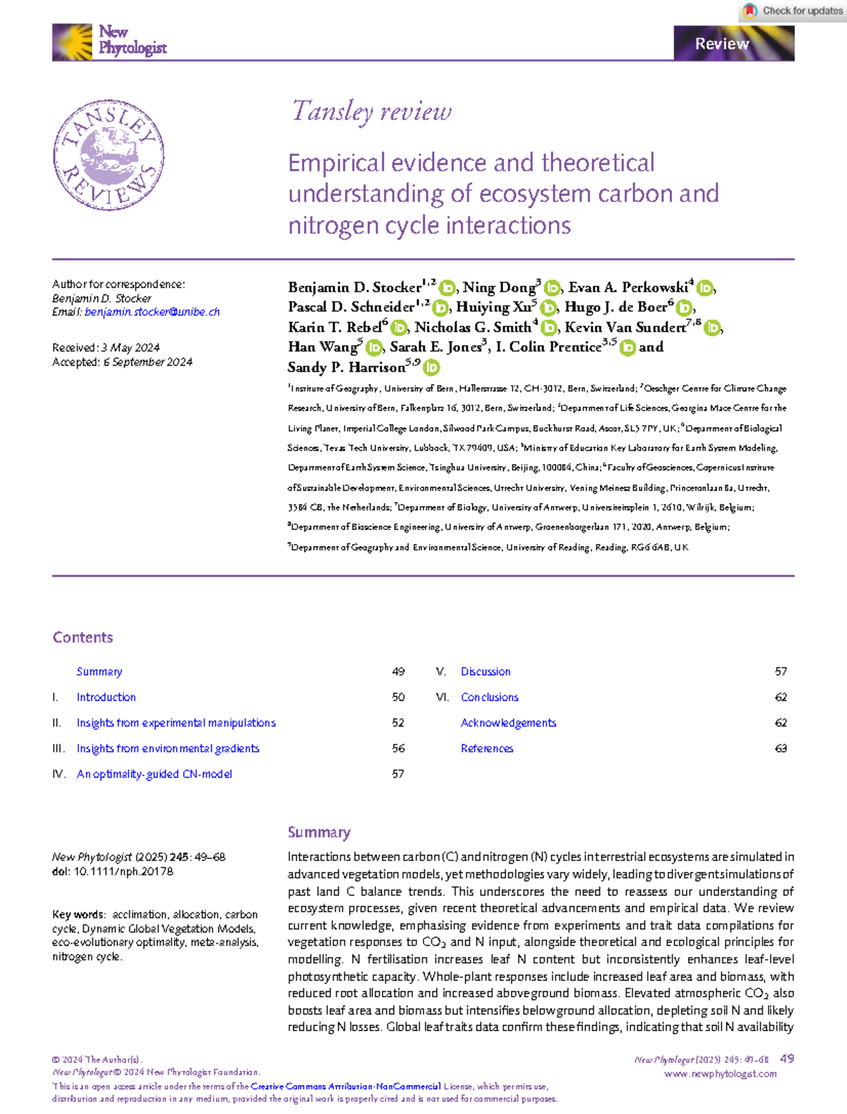 Final Exam Study Guide for PSY 101: Ecosystem C-N Cycle Insights - Studocu