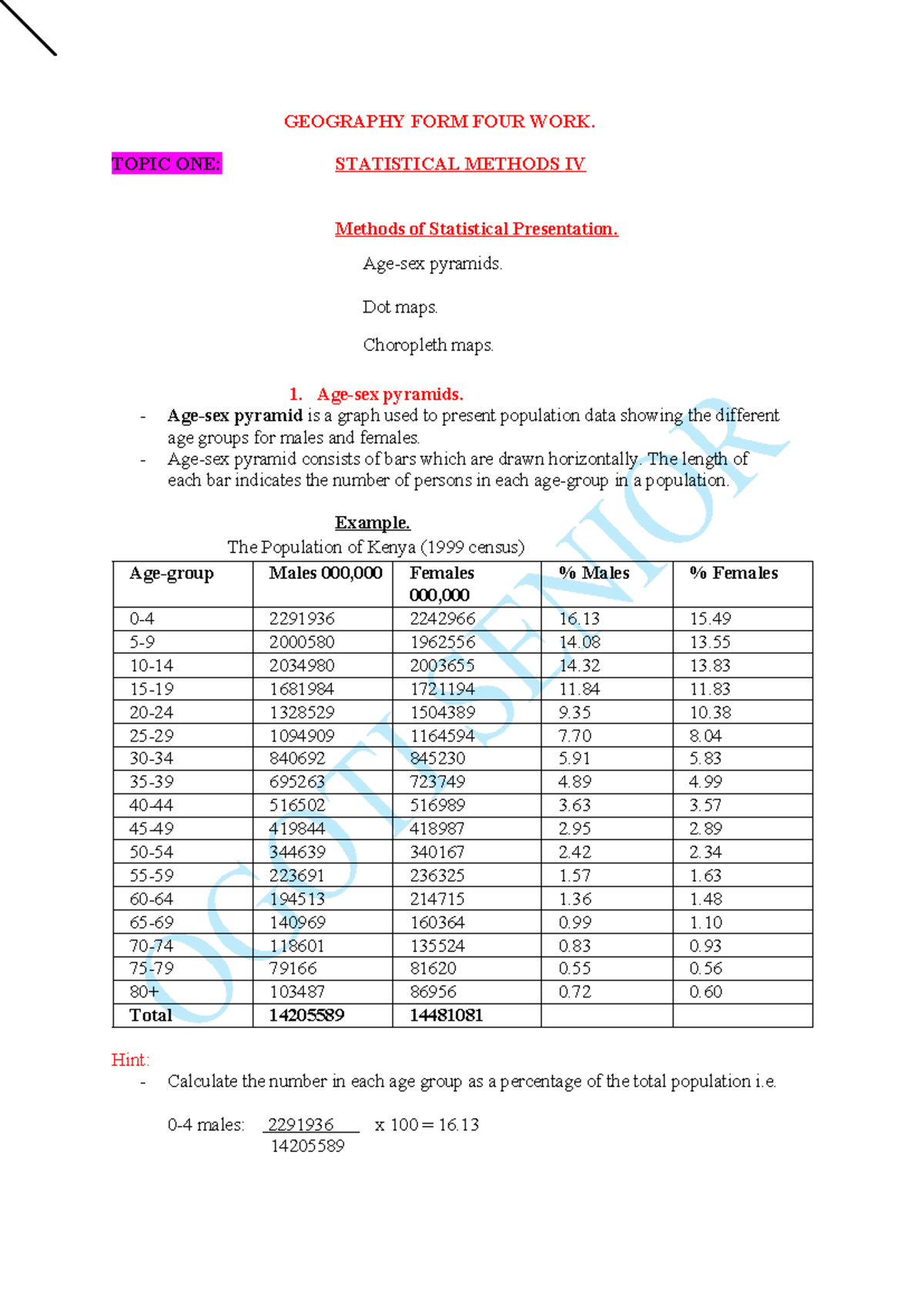 GEOGRAPHY FORM FOUR NOTES: STATISTICAL METHODS & LAND RECLAMATION - Studocu