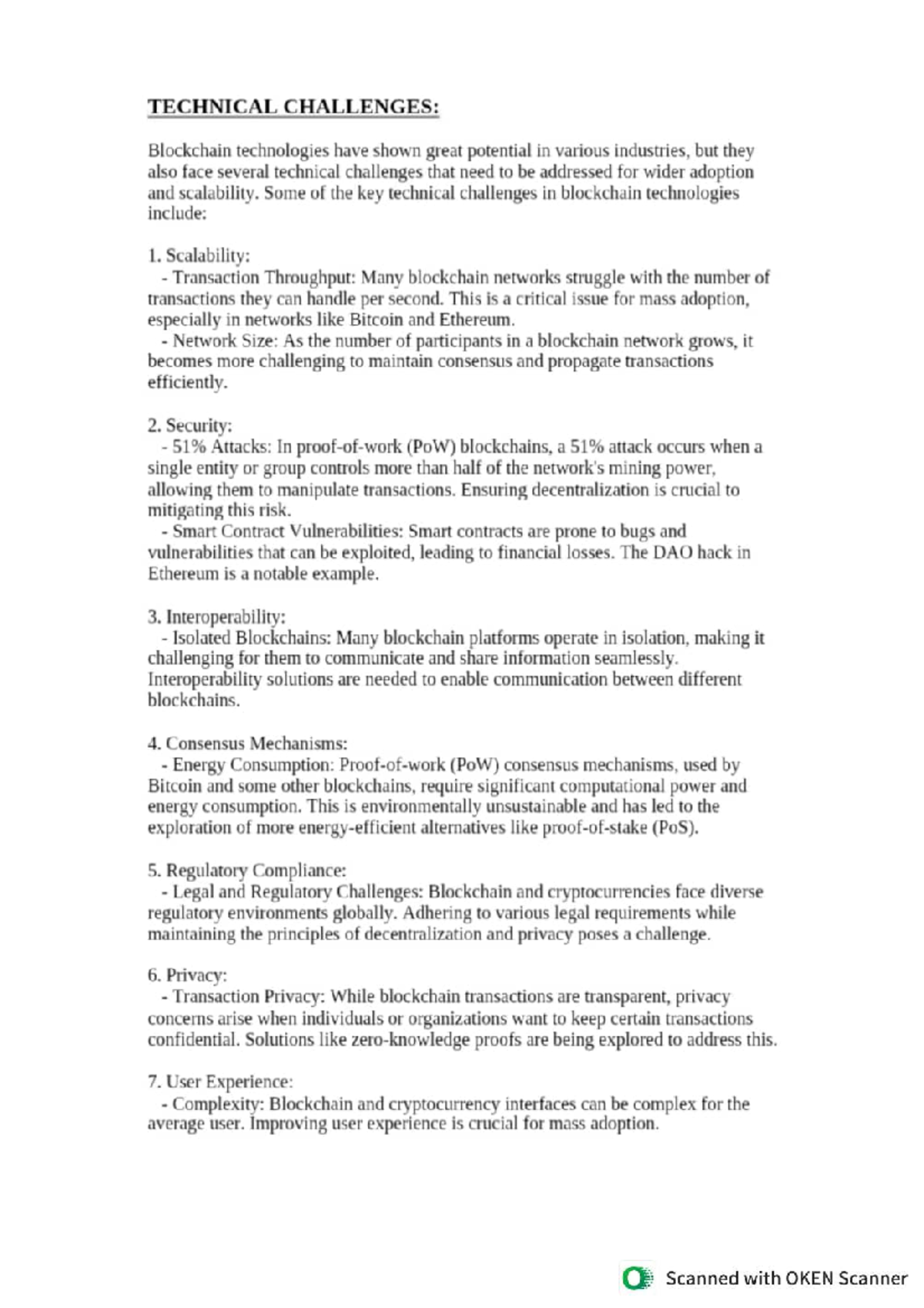 UNIT 5 BCT: Technical Challenges and Business Models in Blockchain ...