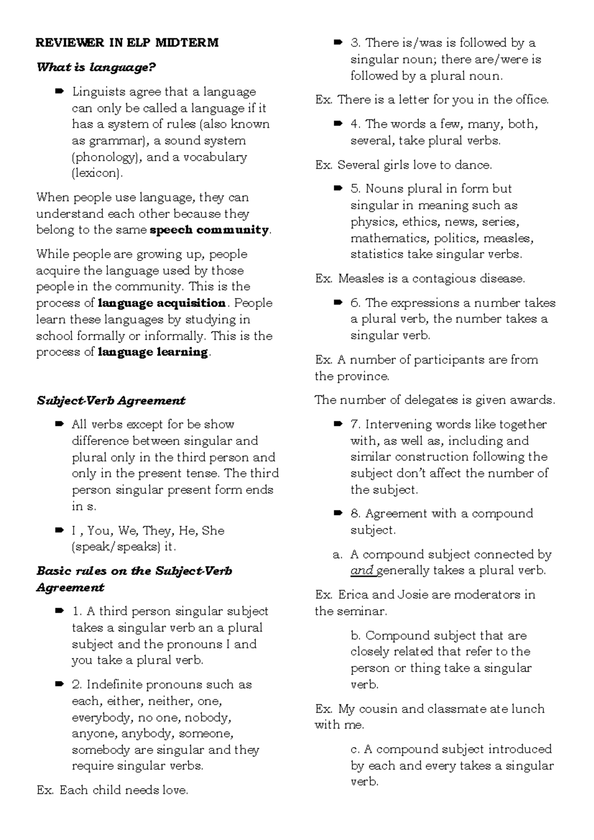 ELP- Midterm Reviewer: Understanding Language and Communication - Studocu