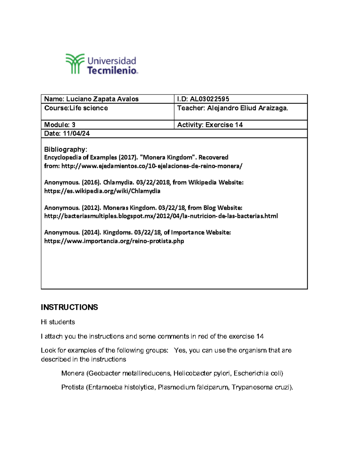 Life Science Module 3 - Exercise 14: Contributions of Fungi to Mankind ...