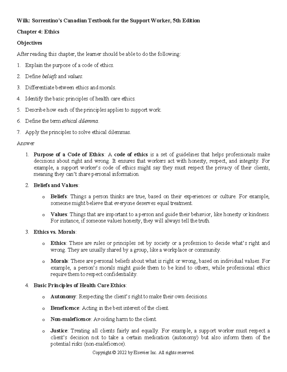 Chapter 004 - Ethics in Support Work: Guidelines & Principles - Studocu