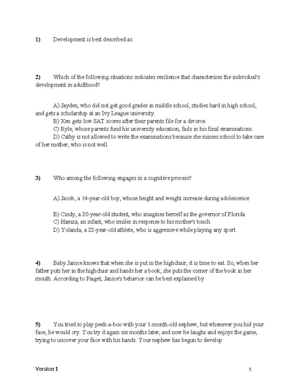 Psychology 101: Developmental & Personality Theories Study Guide - Studocu