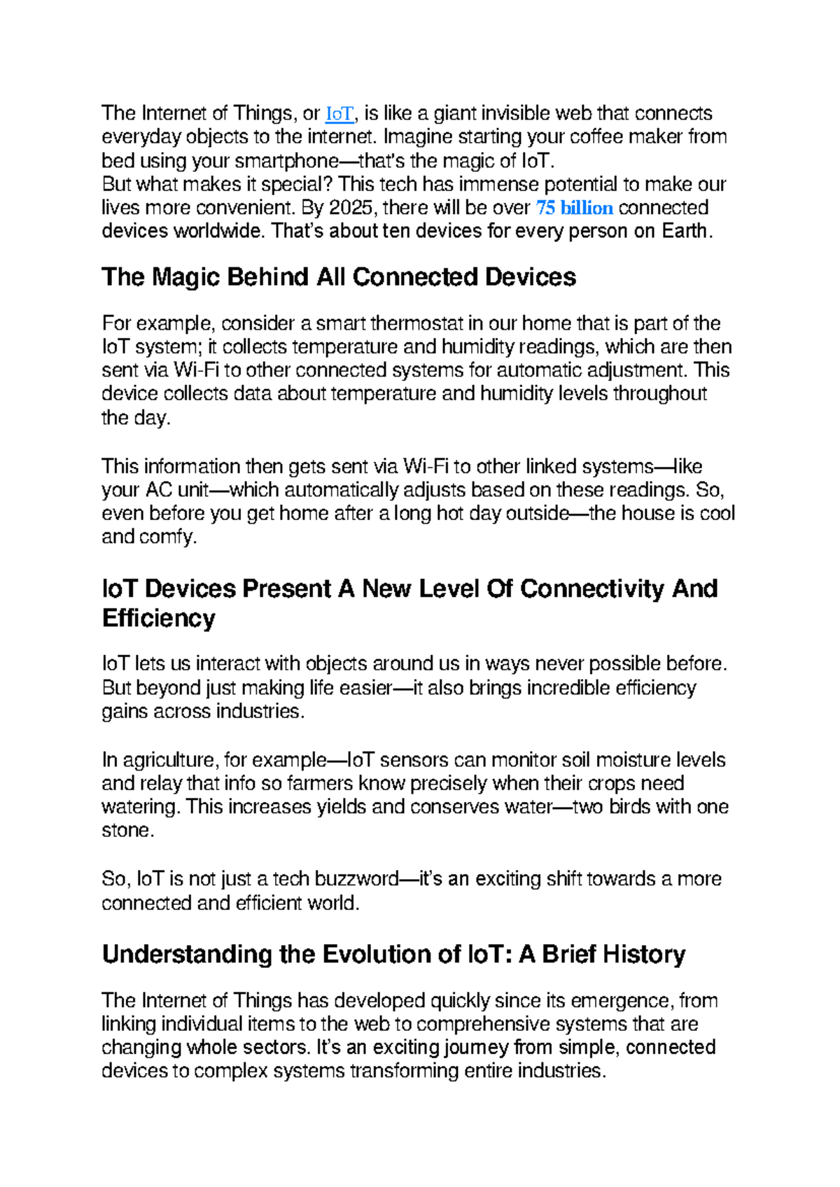 The Evolution of IoT: From Connected Devices to Smart Solutions - Studocu