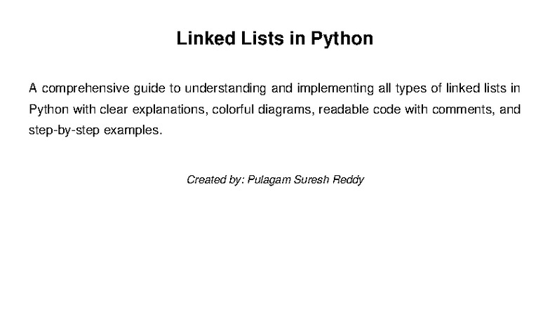 Linked Lists in Python: A Comprehensive Guide to Implementation and ...