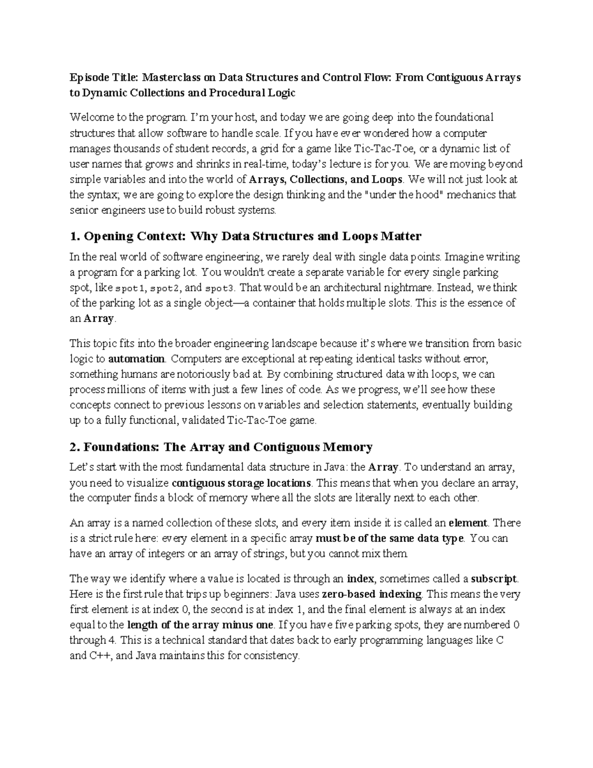 CS101: Masterclass on Data Structures & Control Flow in Java - Studocu