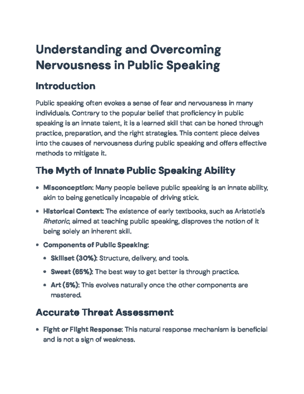 Understanding and Overcoming Nervousness in Public Speaking Strategies ...