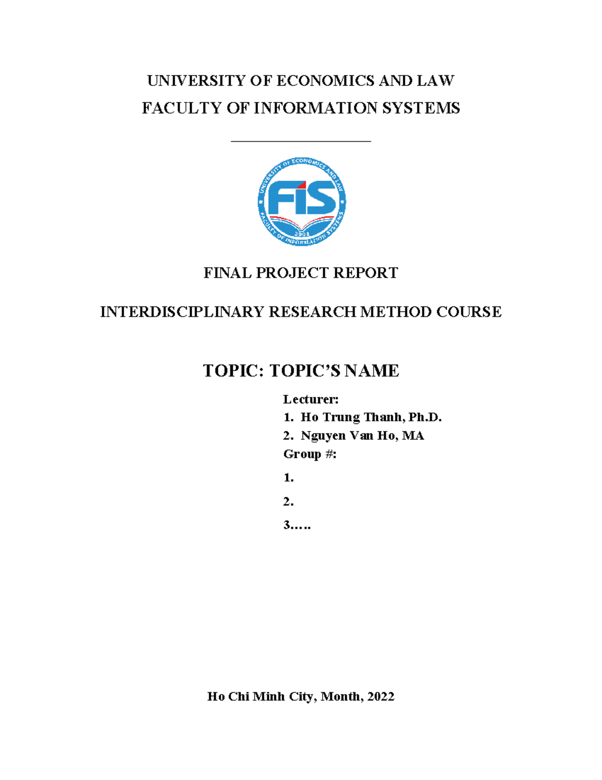 Final project template - V2 - UNIVERSITY OF ECONOMICS AND LAW FACULTY ...