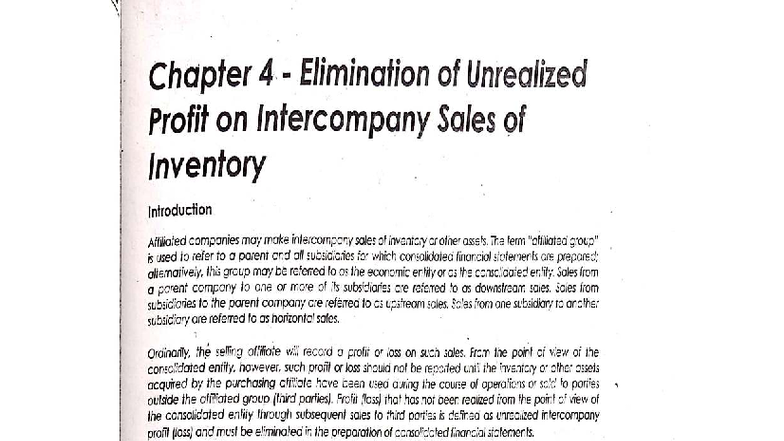Chapter 4: Elimination of Unrealized Profit on Intercompany Sales of ...