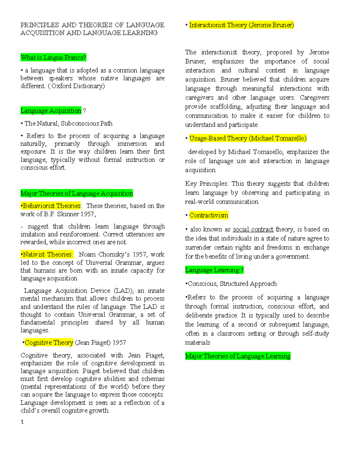 Principles Theories Lesson 1 - PRINCIPLES AND THEORIES OF LANGUAGE ...