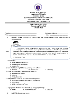 Sdrrmo CBA - DISASTER - NG GREAT Republika ng Pilipinas Kagawaran ng ...