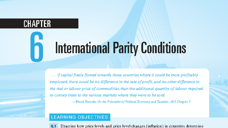 CHAPTER 6: International Parity Conditions - Understanding Exchange ...