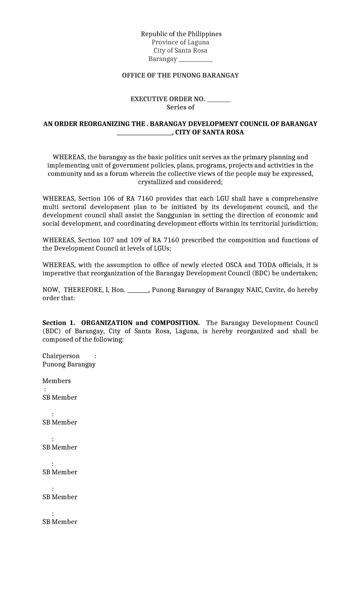 Reorganization of BDRRMC in Barangay: Best Practices & Guidelines - Studocu