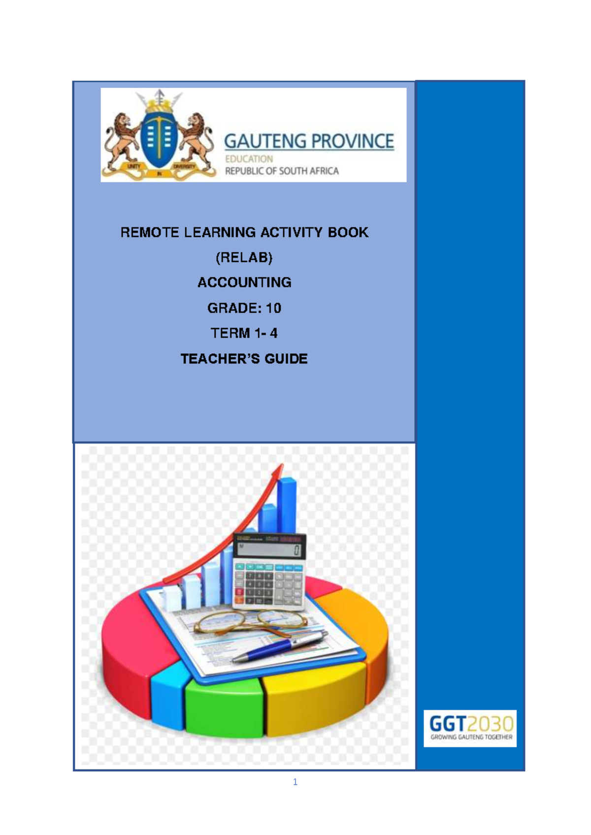 Accounting Grade 10 RELAB Term 4 Activities Teacher's Guide - Studocu