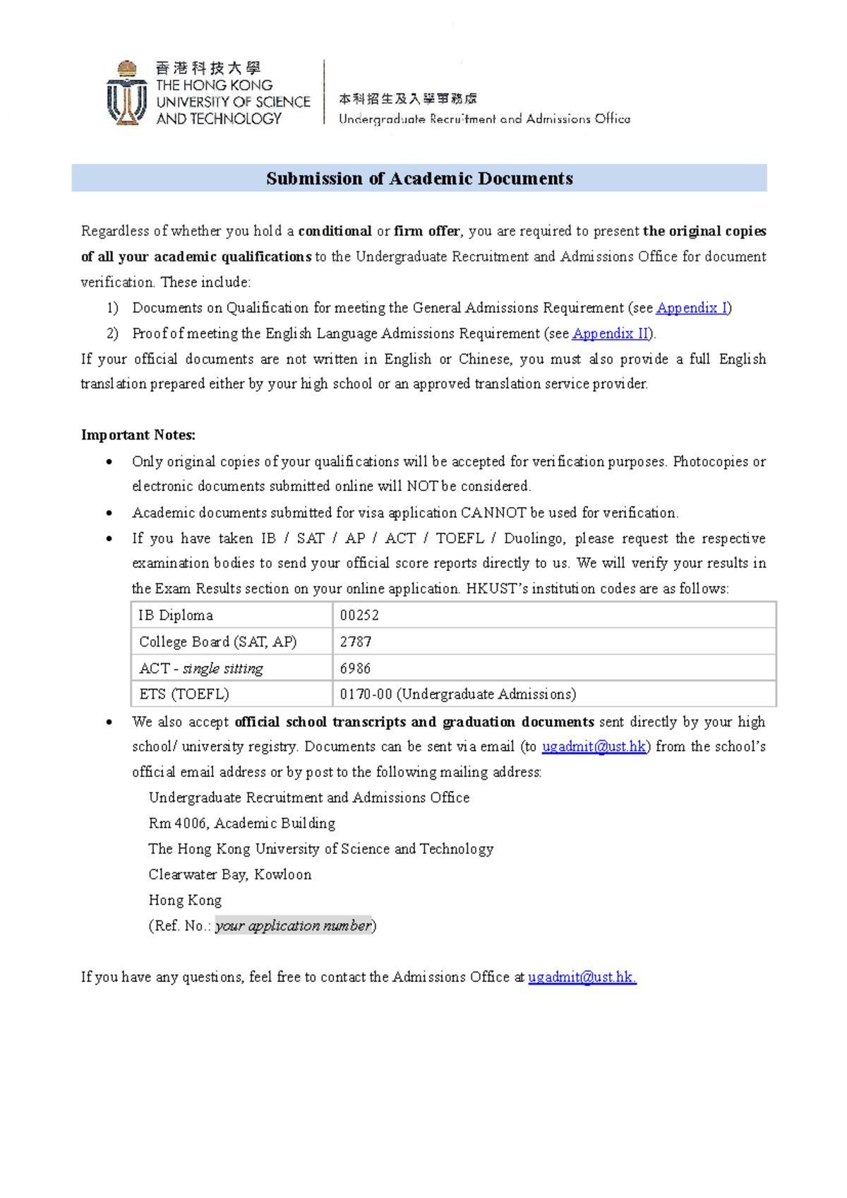 Submission of Academic Documents for Verification Process - Studocu