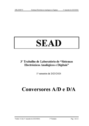 SEAD 1Sem2014 15Ex2 e Sol Grp3 - ISEL Sistemas Electrónicos Analógicos ...