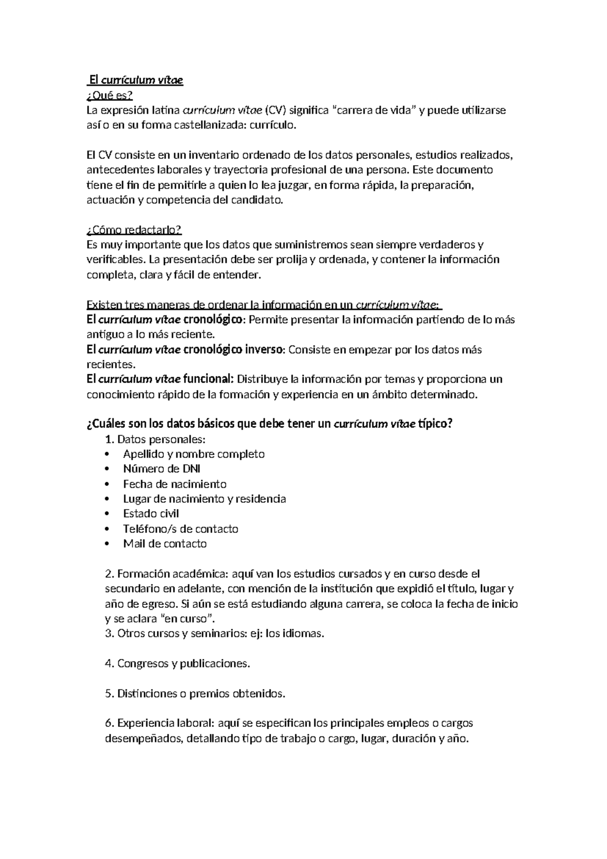 SPP M1 - Guía Completa para Elaborar un Currículum Vitae - Studocu