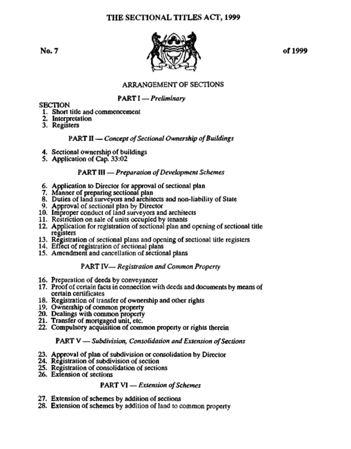Revised Title: Comprehensive Overview of the Sectional Titles Act, No ...