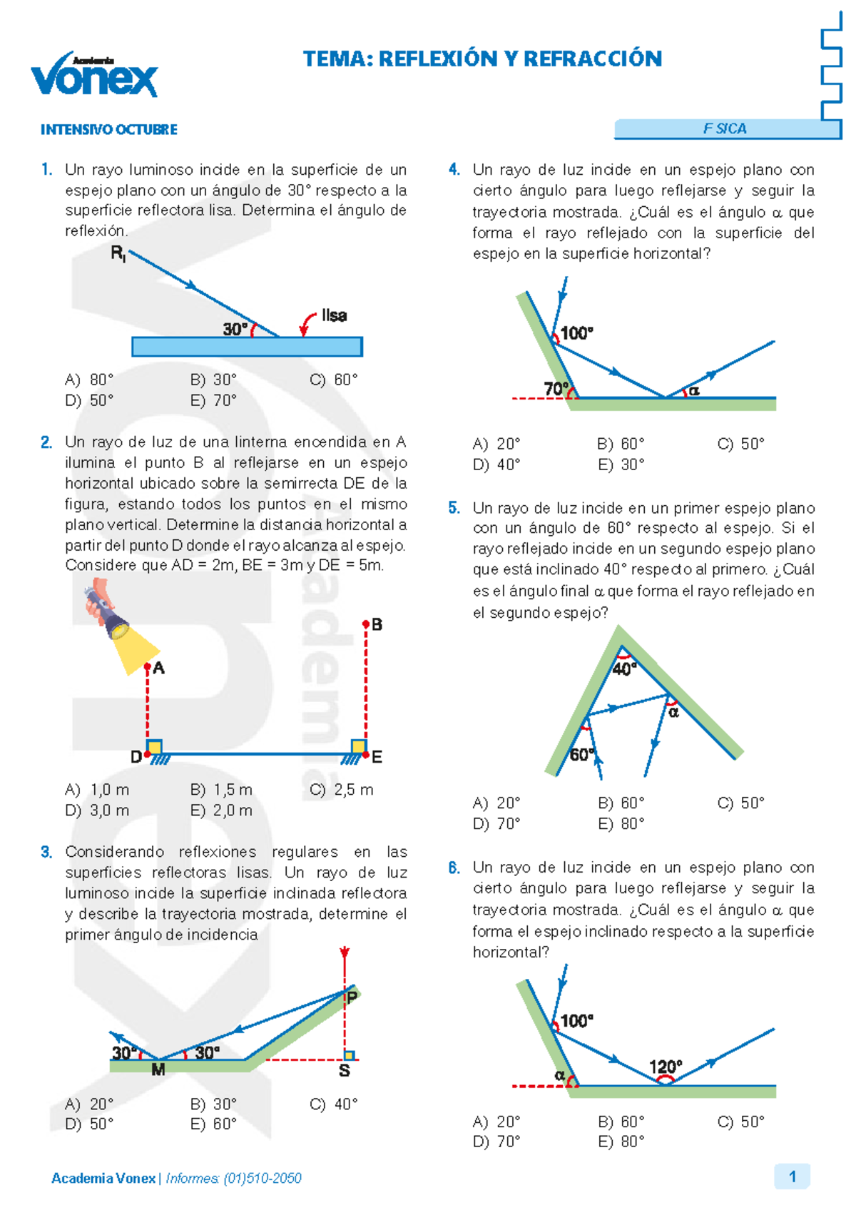 TEMA: REFLEXIÓN Y REFRACCIÓN FÍSICA SEMESTRAL INTENSIVO UNMSM 2025 ...