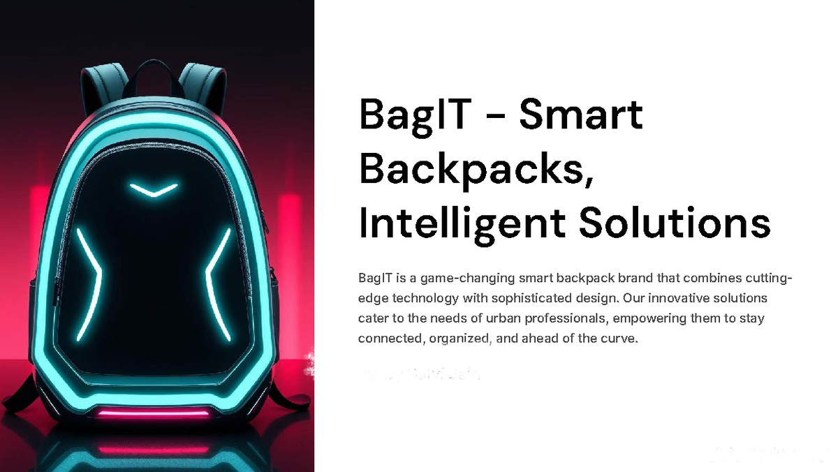 BagIT Smart Backpacks: Marketing Presentation Overview and Strategy ...