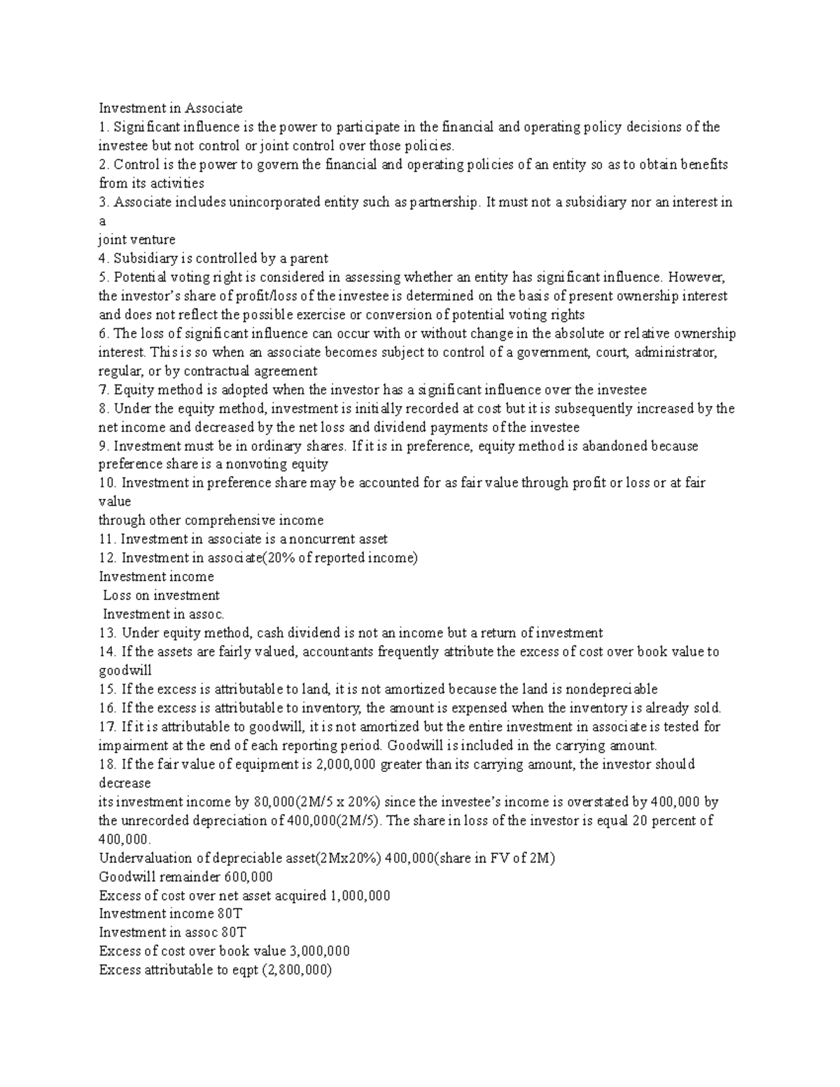 Investment in Associate: Key Concepts and Equity Method Analysis - Studocu
