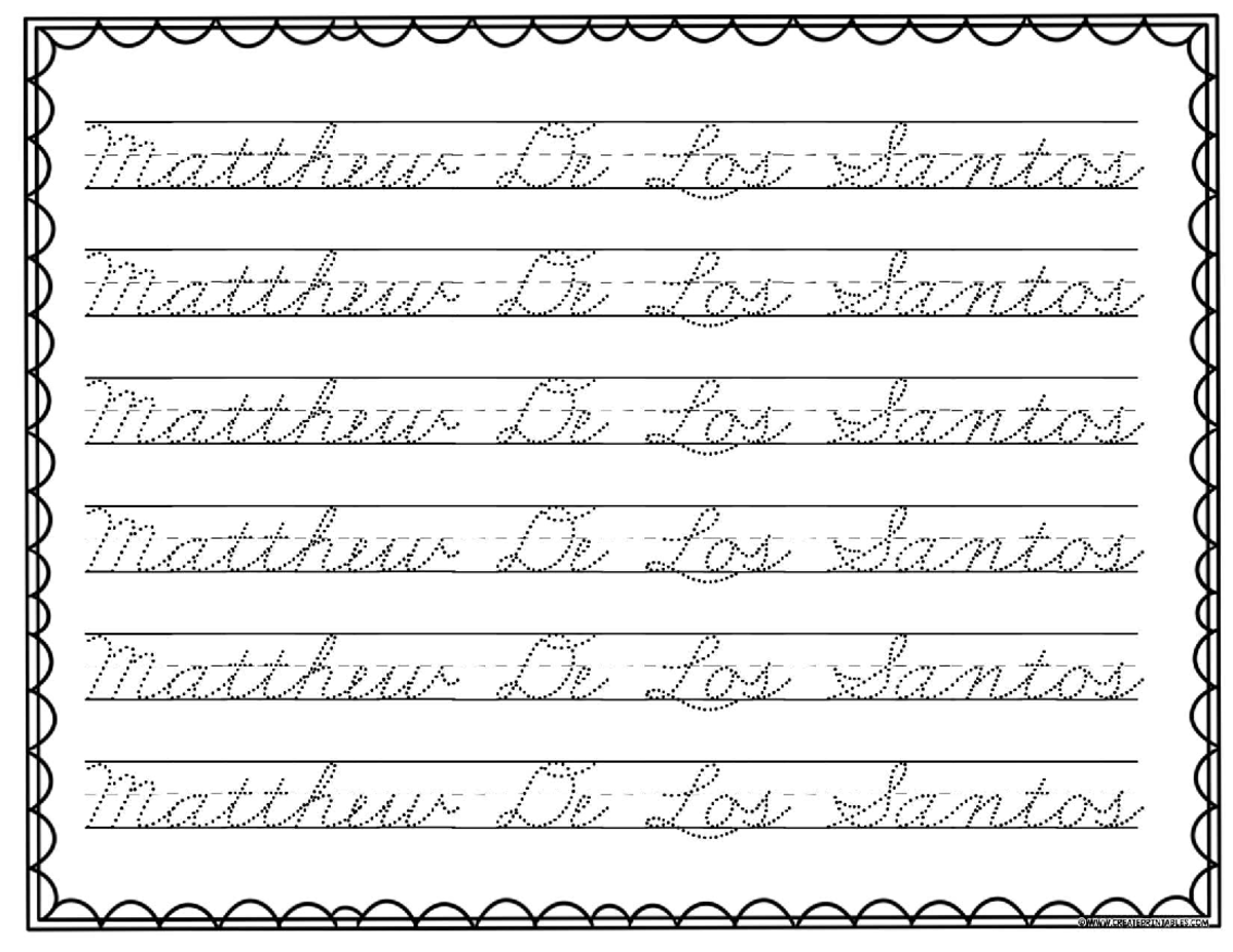 Create Printables - Writing a Spanish name in script - Matthew De Los ...