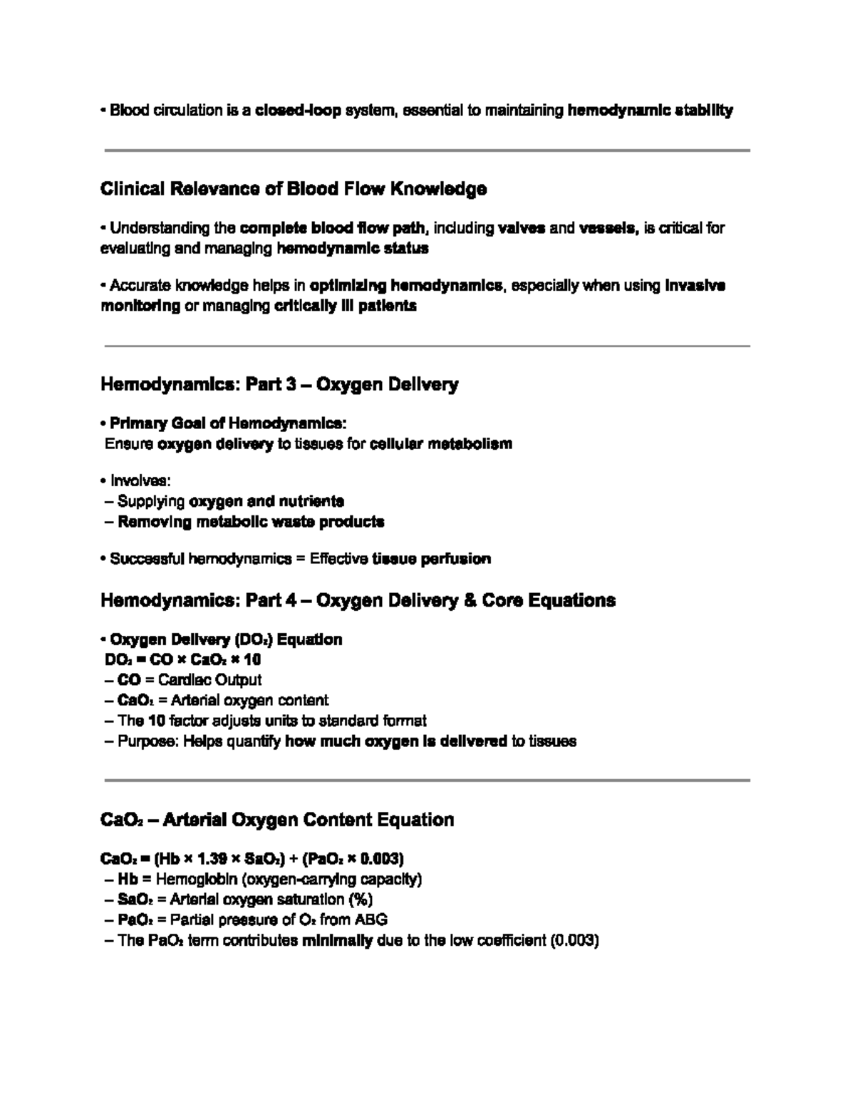 Hemo 3-4: Clinical Insights on Blood Circulation and Oxygen Delivery ...