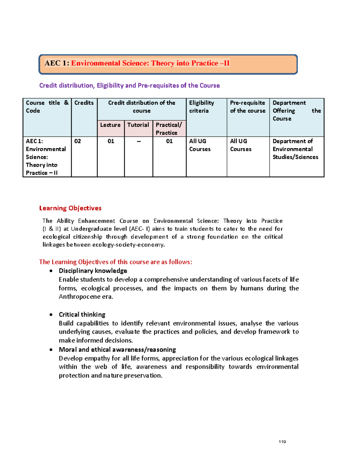 AEC 1: Environmental Science II - Final Exam Question Paper - Studocu