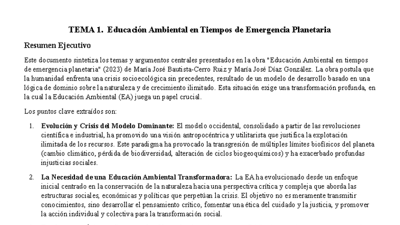 TEMA 1. Educación Ambiental en Tiempos de Emergencia Planetaria ...