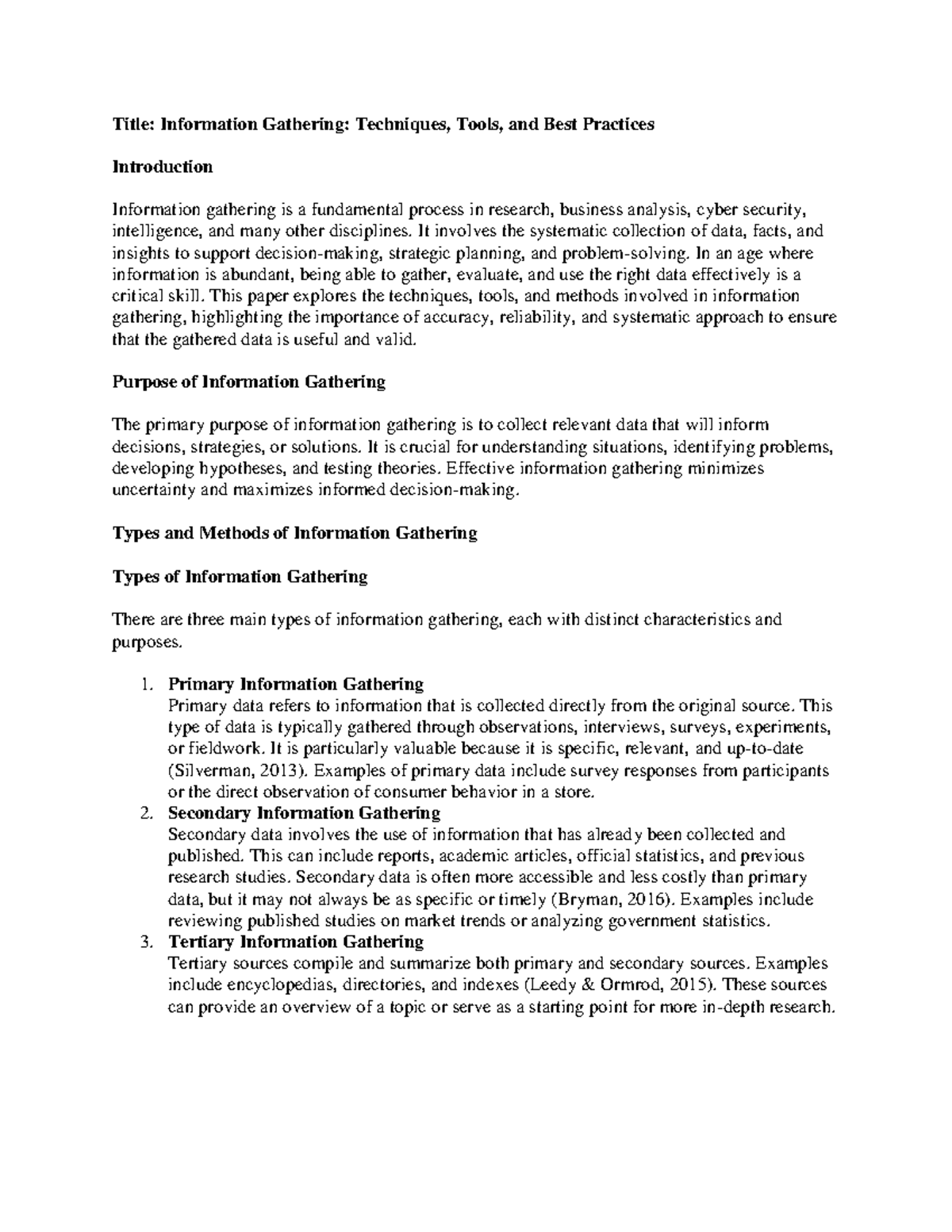 Information Gathering Techniques & Best Practices: A Comprehensive Guide - Studocu