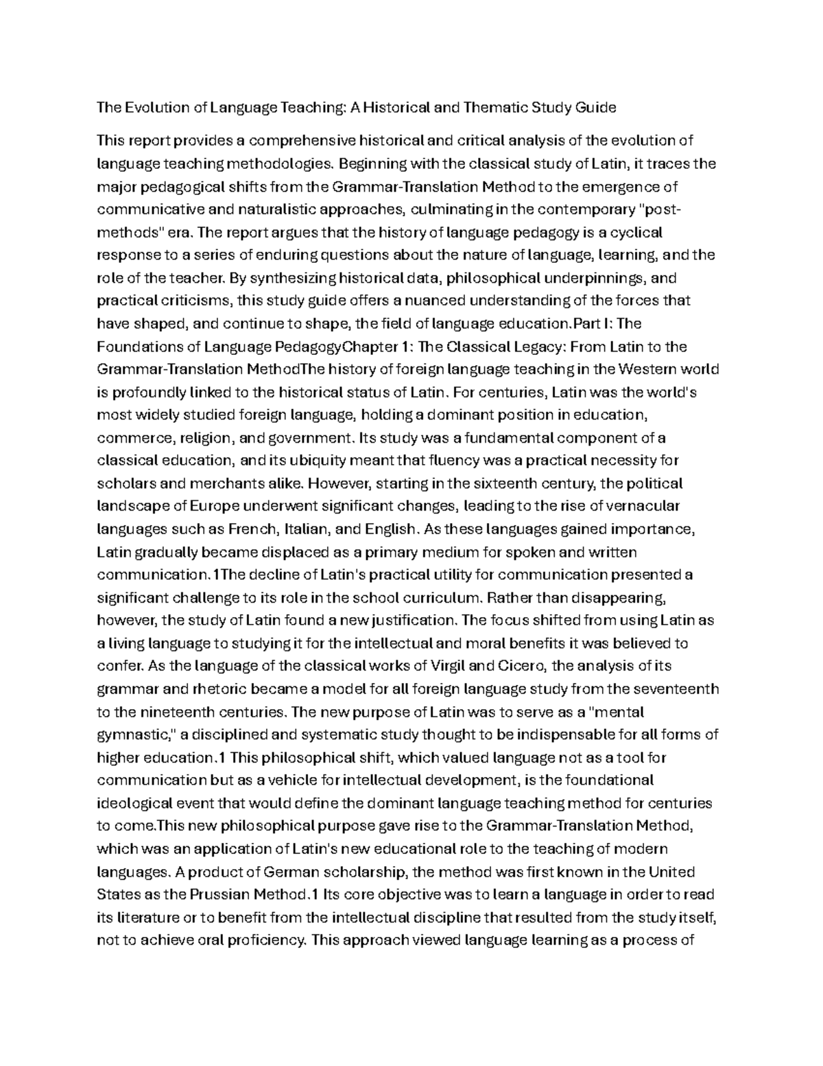 The Evolution of Language Teaching: A Historical Study Guide - Studocu